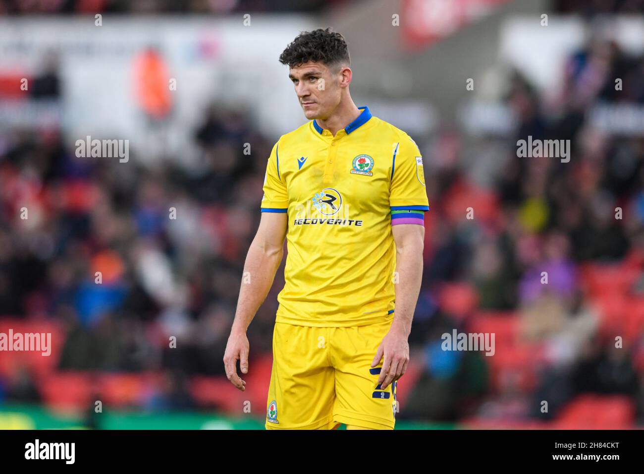 Stoke On Trent, UK. 27th Nov, 2021. Darragh Lenihan #26 of Blackburn ...