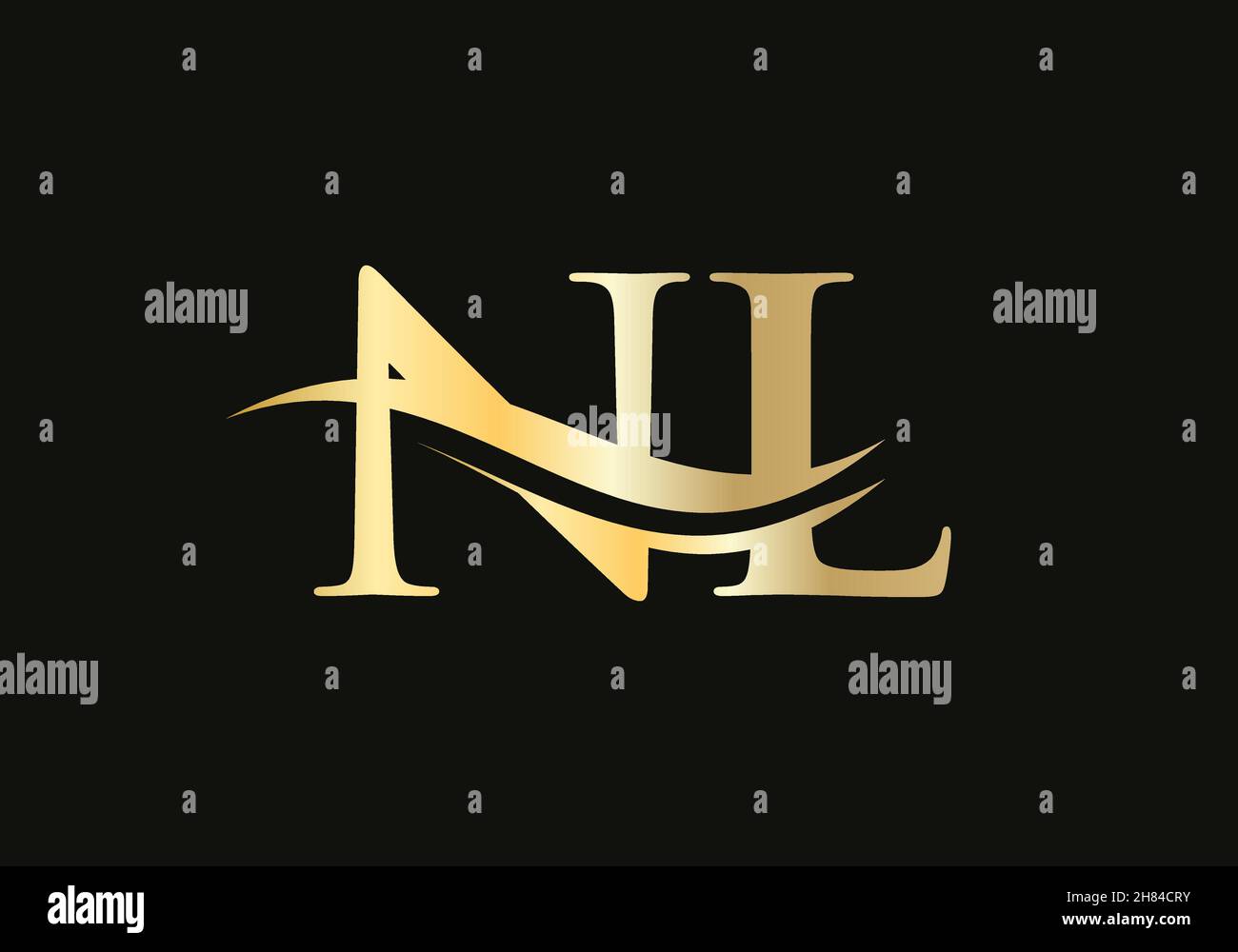 Creative NL letter with luxury concept. Modern NL Logo Design for ...