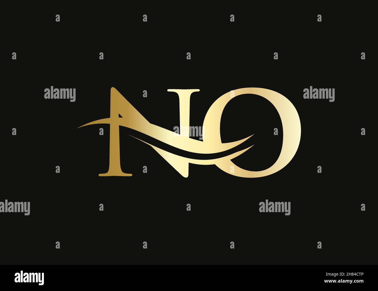 NO Letter Linked Logo for business and company identity. Initial Letter ...