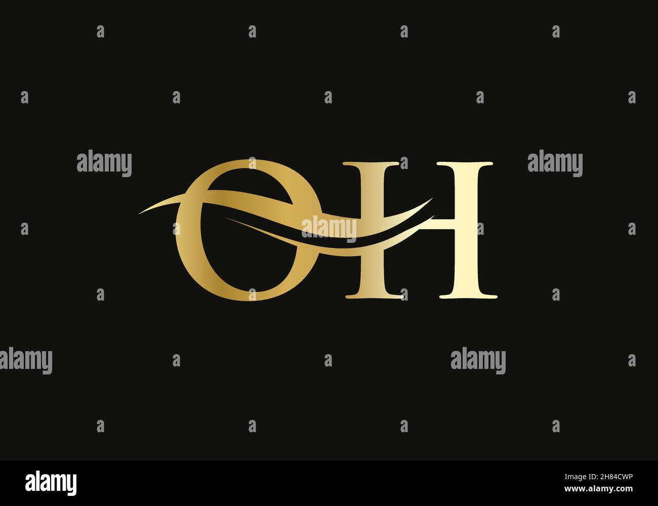 Initial monogram letter OH logo design Vector. OH letter logo design ...