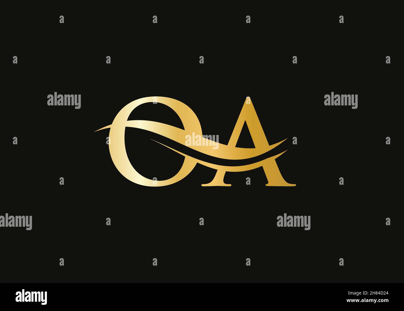 Initial OA letter linked logo vector template. Swoosh letter OA logo ...