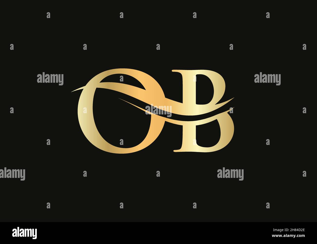 Initial OB letter logo with creative modern business typography vector ...