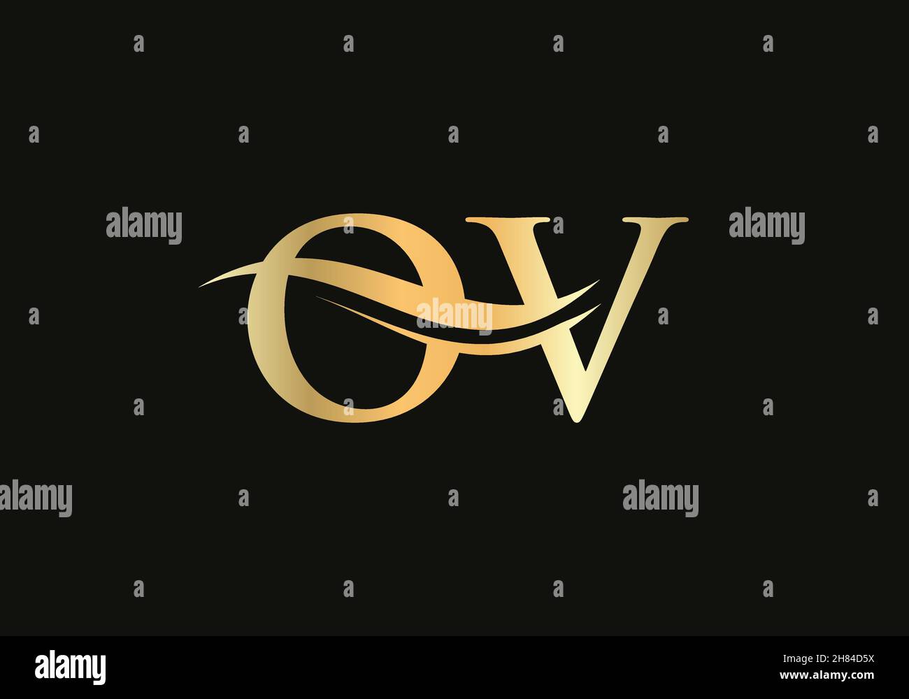 Modern OV logotype for luxury branding. Initial OV letter business logo ...