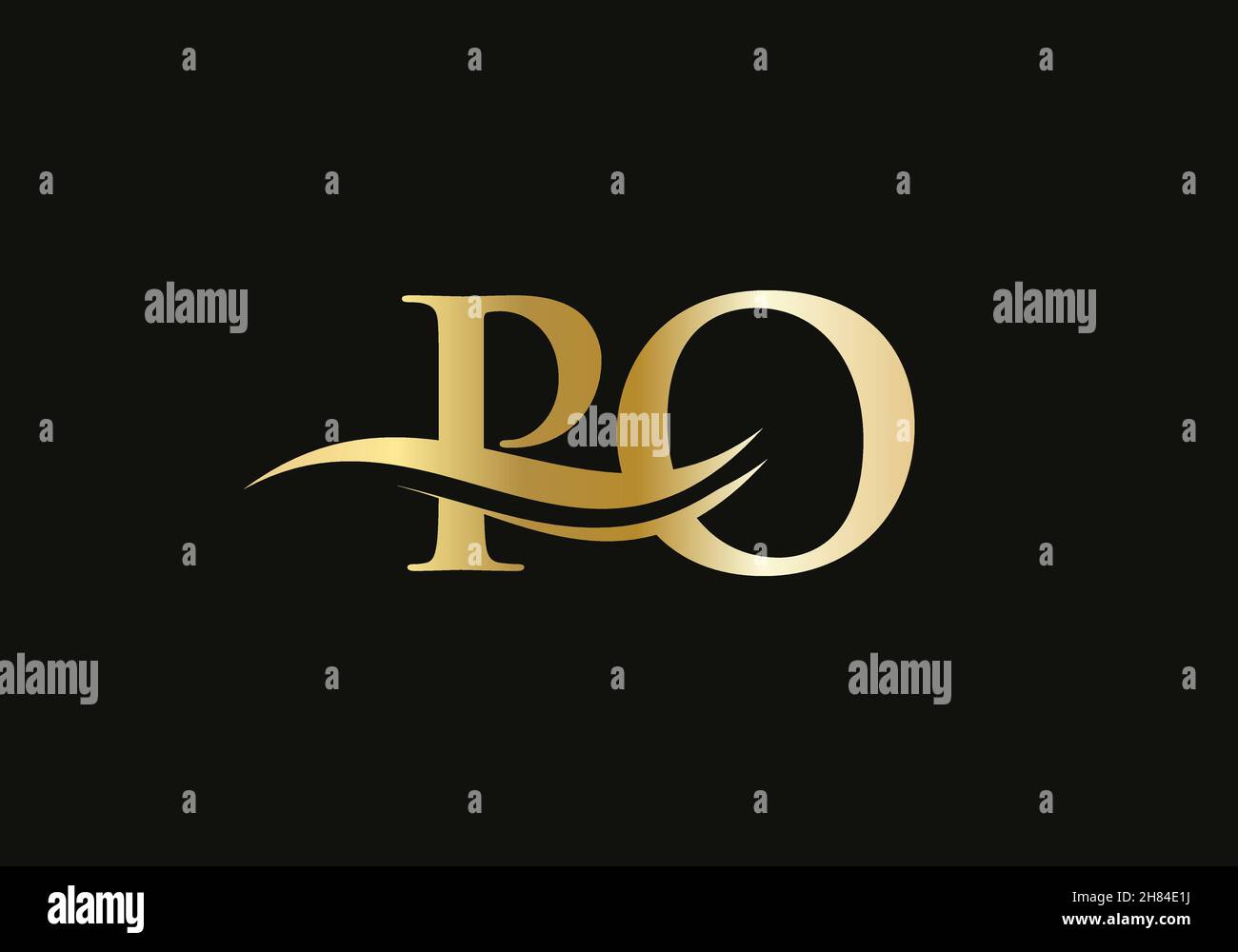 PO Letter Linked Logo for business and company identity. Initial Letter ...