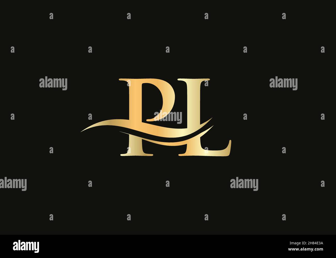 Creative PL letter with luxury concept. Modern PL Logo Design for ...