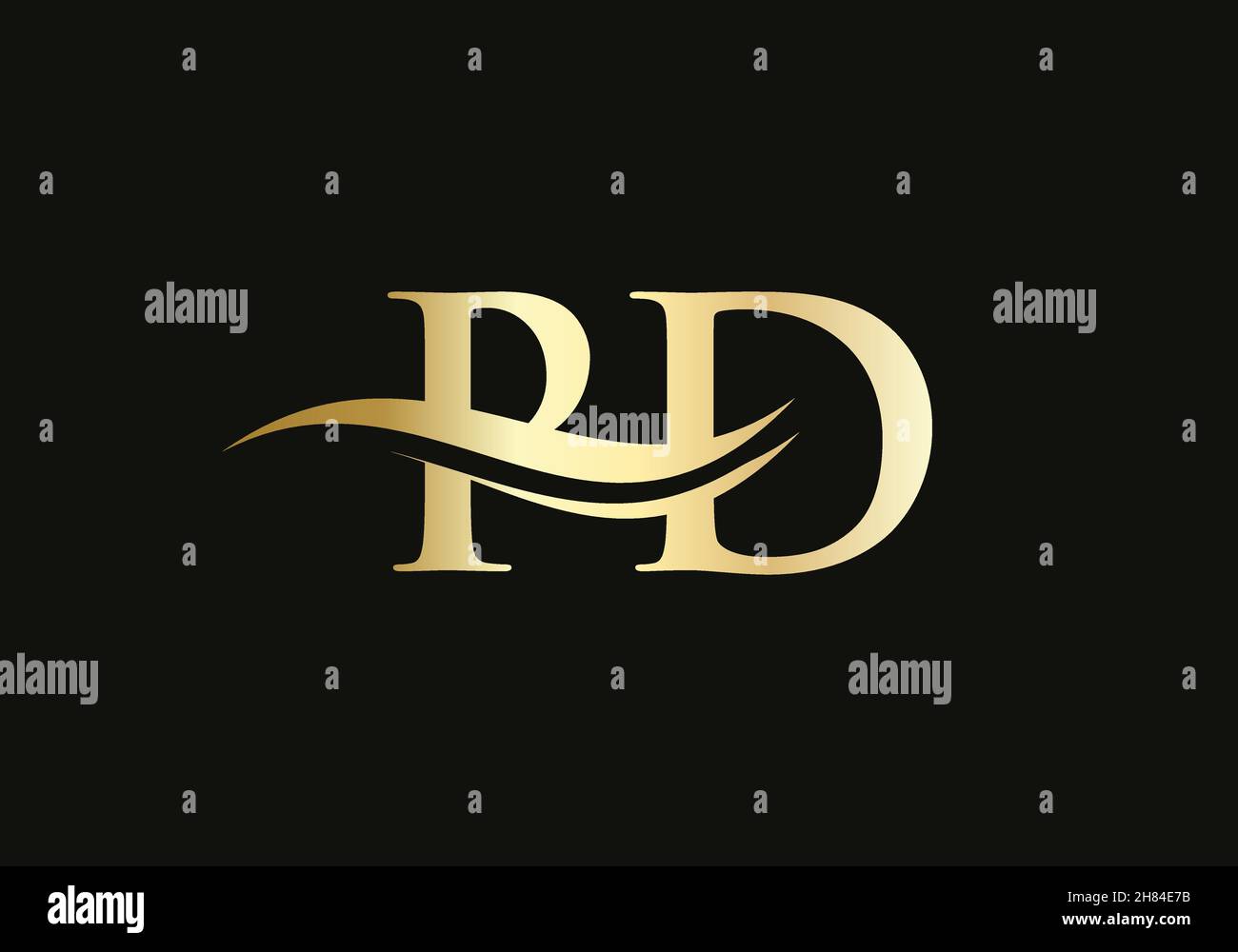 Gold PD letter logo design. PD logo design with creative and modern ...