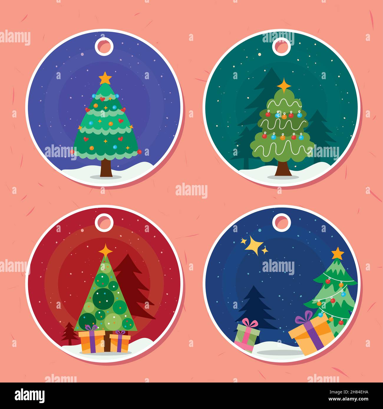 Winter lights in trees Stock Vector Images - Alamy