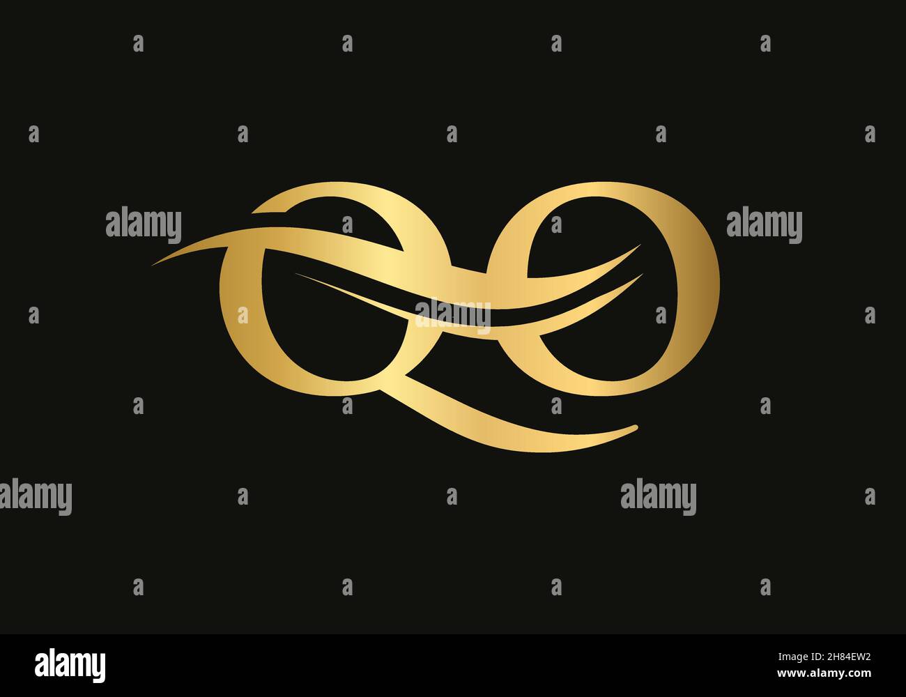 QO Letter Linked Logo for business and company identity. Initial Letter ...