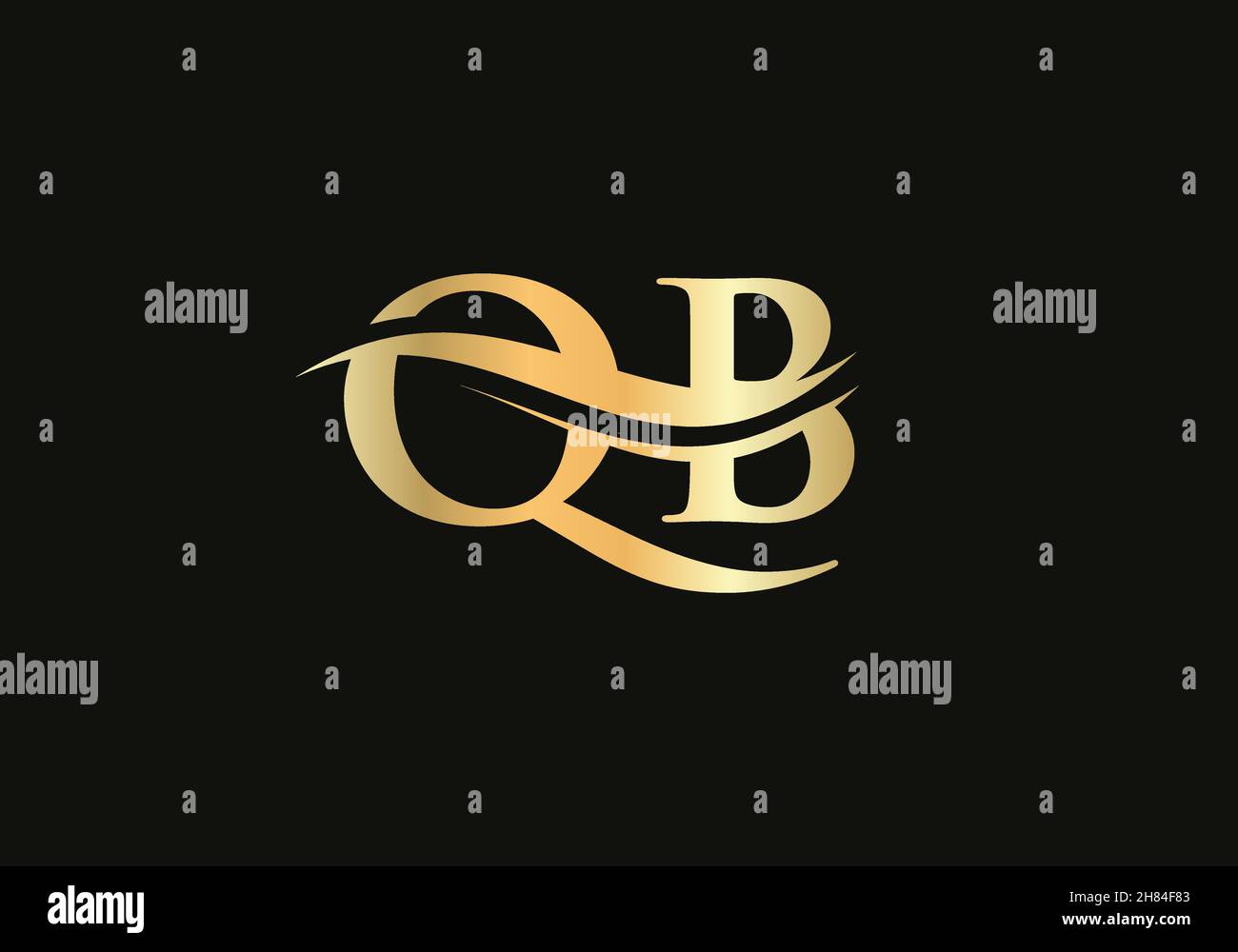 Initial QB letter logo with creative modern business typography vector ...