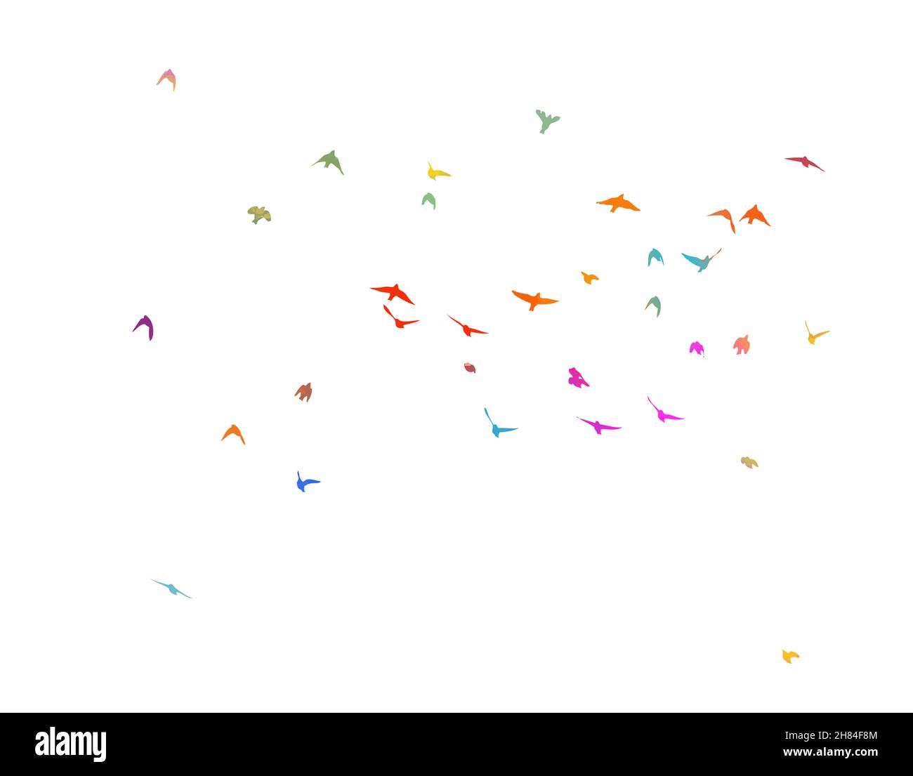 Colorful flying birds. Vector illustration Stock Vector Image & Art - Alamy