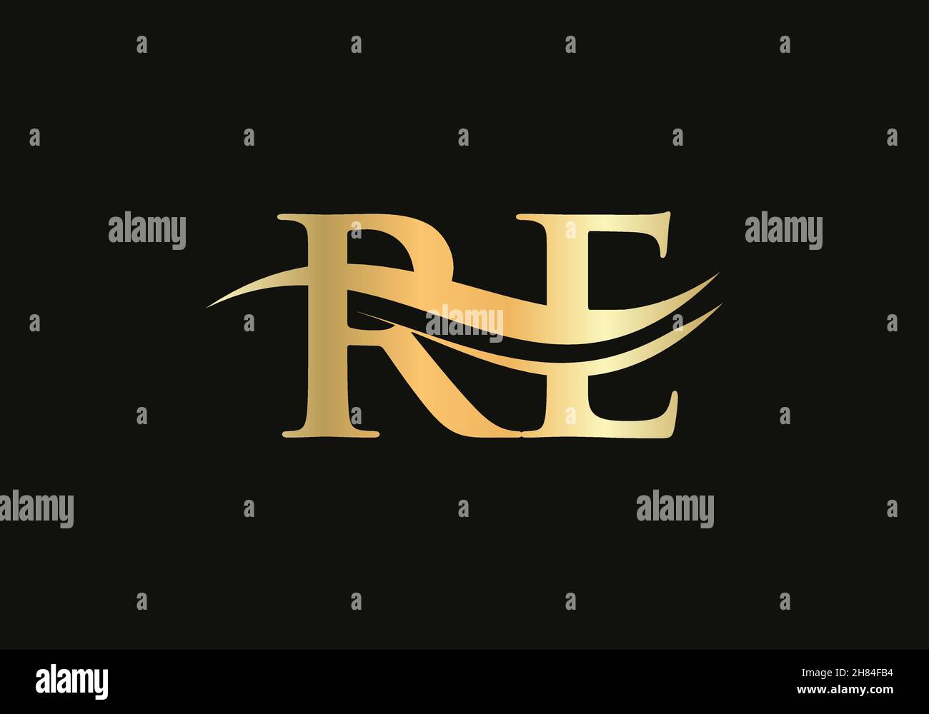 Initial RE letter business logo design vector template with minimal and ...