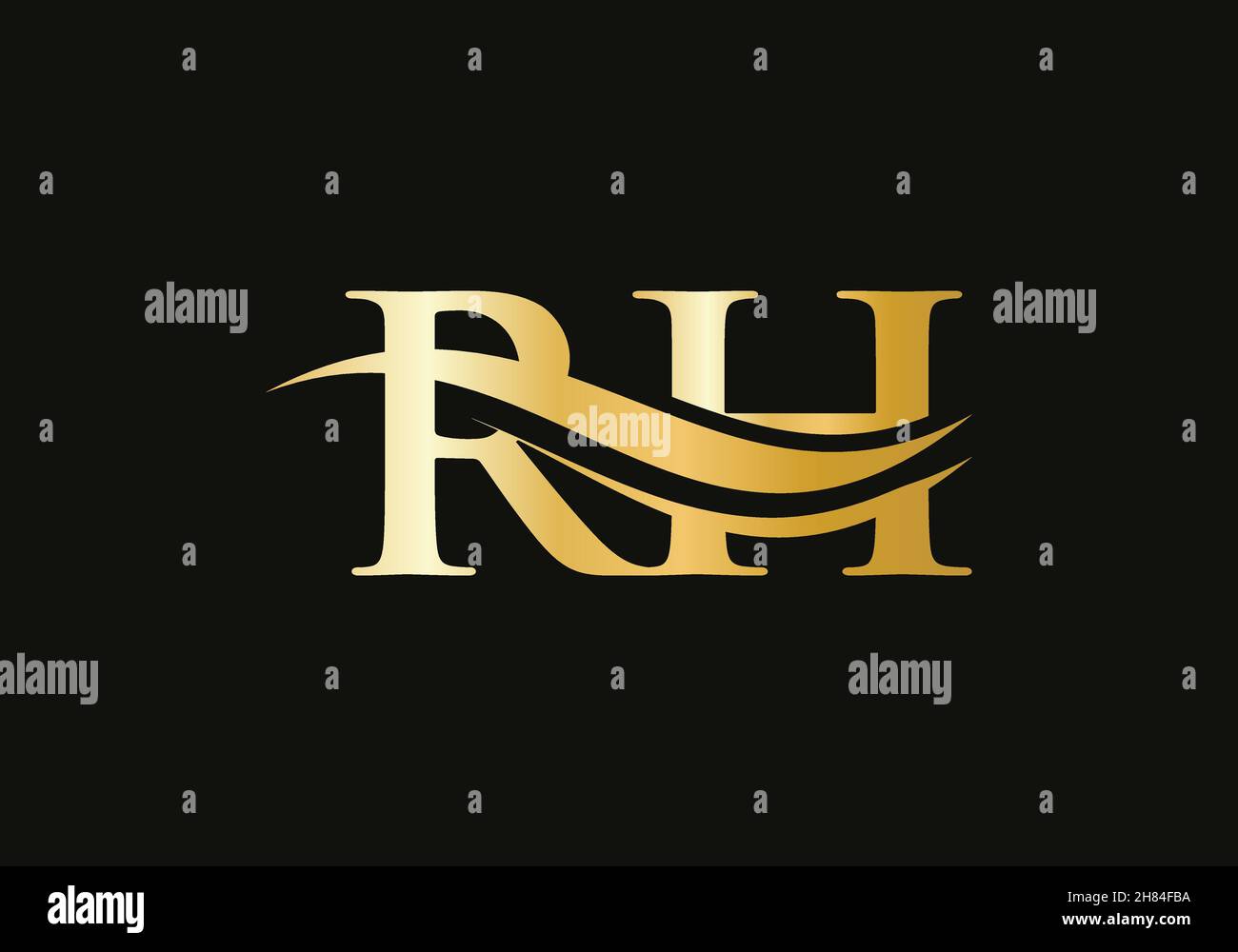 Initial monogram letter RH logo design Vector. RH letter logo design with modern trendy Stock ...