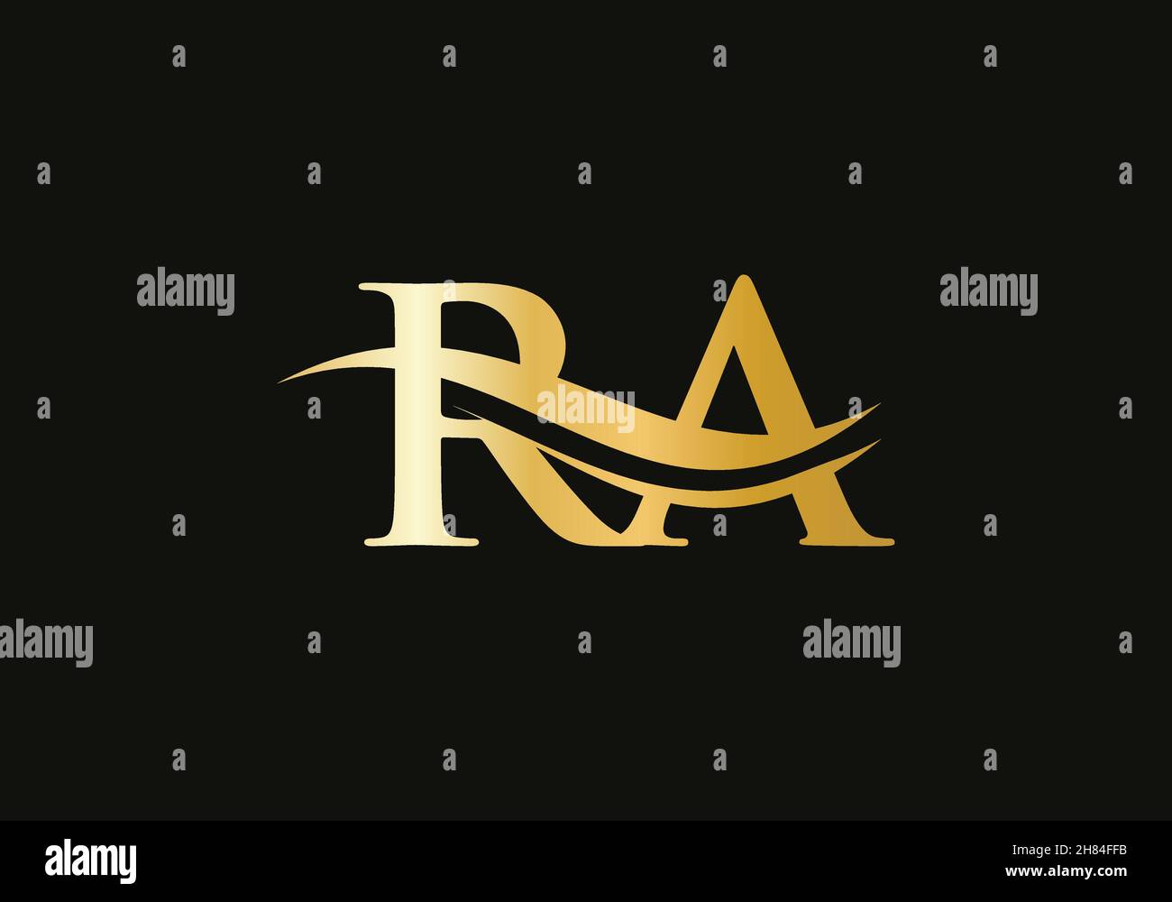 Initial RA letter linked logo vector template. Swoosh letter RA logo ...