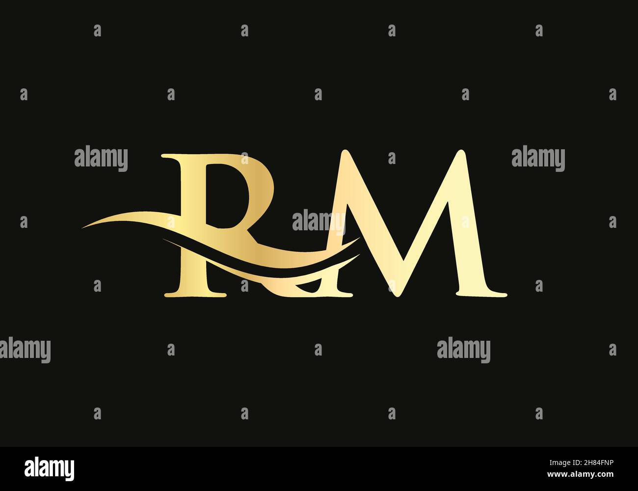 Premium Letter RM Logo Design with water wave concept. RM letter logo ...