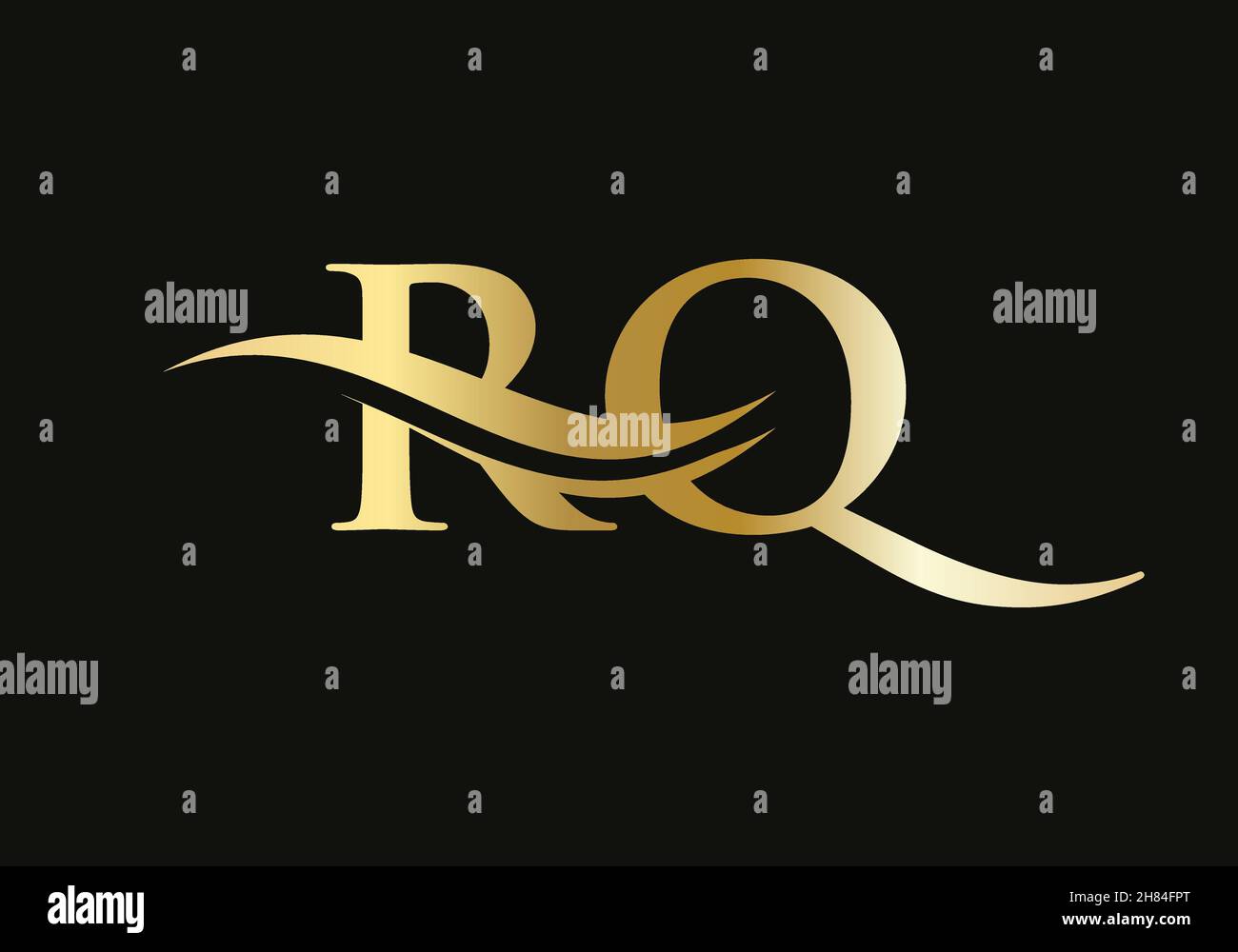 Modern RQ logotype for luxury branding. Initial RQ letter business logo ...