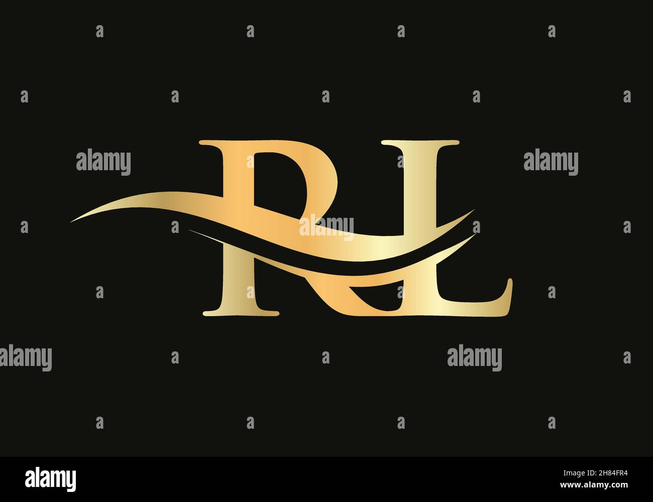 Creative RL letter with luxury concept. Modern RL Logo Design for ...