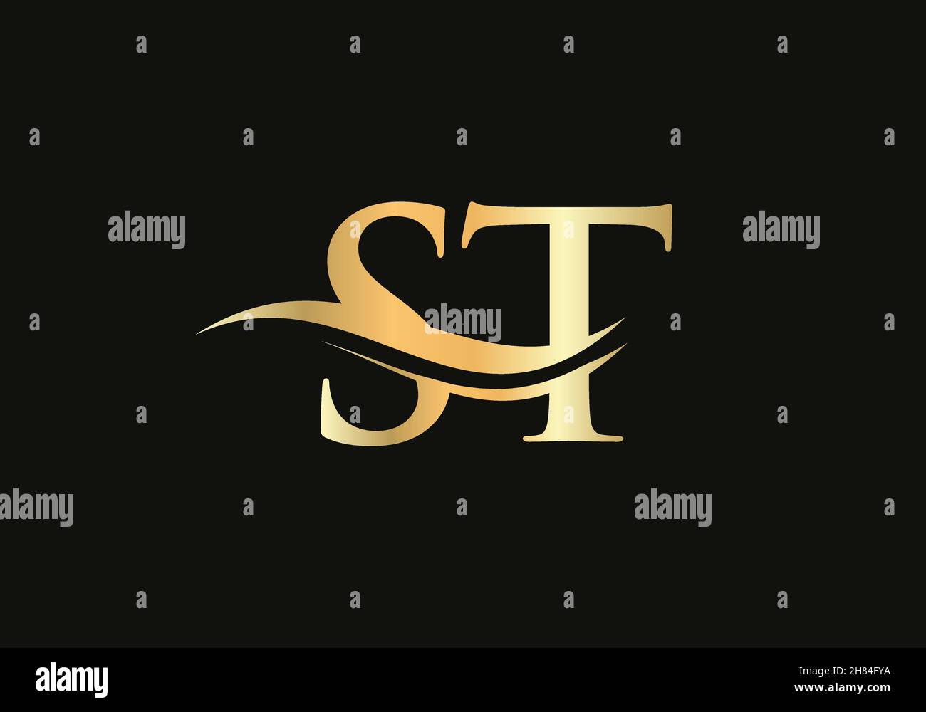 ST Linked Logo for business and company identity. Creative Letter ST ...