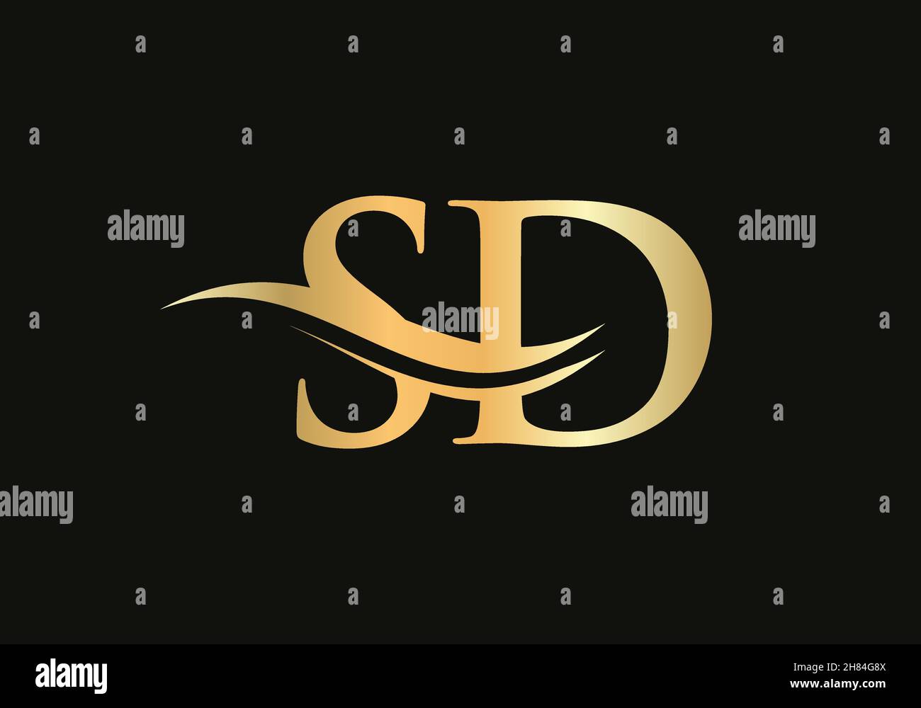 Gold SD letter logo design. SD logo design with creative and modern ...