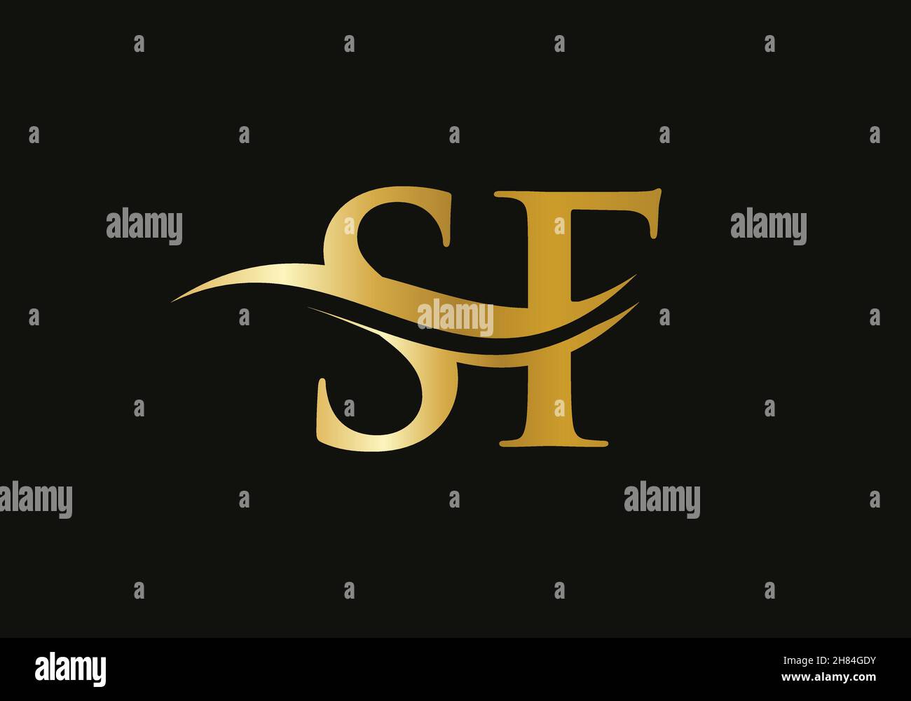 Modern letter SF logo design Vector. Initial linked letter SF logo ...