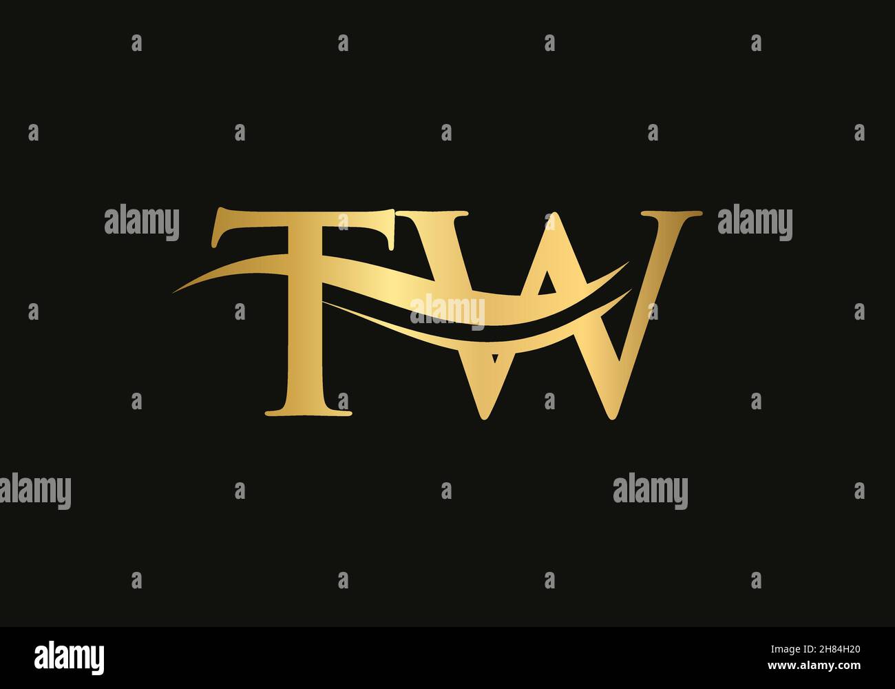 Initial Letter TW Linked Logo for business and company identity. Modern ...