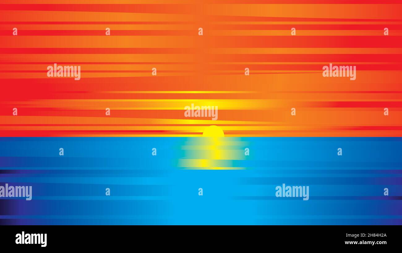 Background beautiful sunset over the sea. Panoramic wide banner. Nature ...