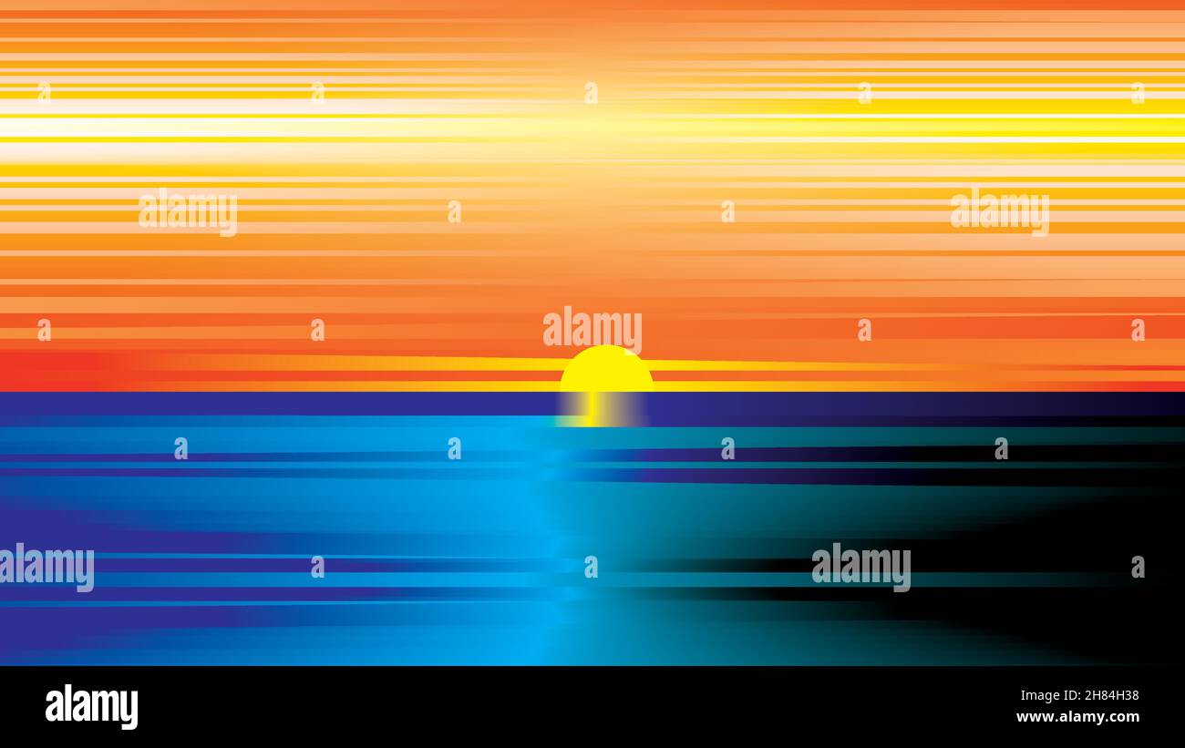 Background beautiful sunset over the sea. Panoramic wide banner. Nature ...