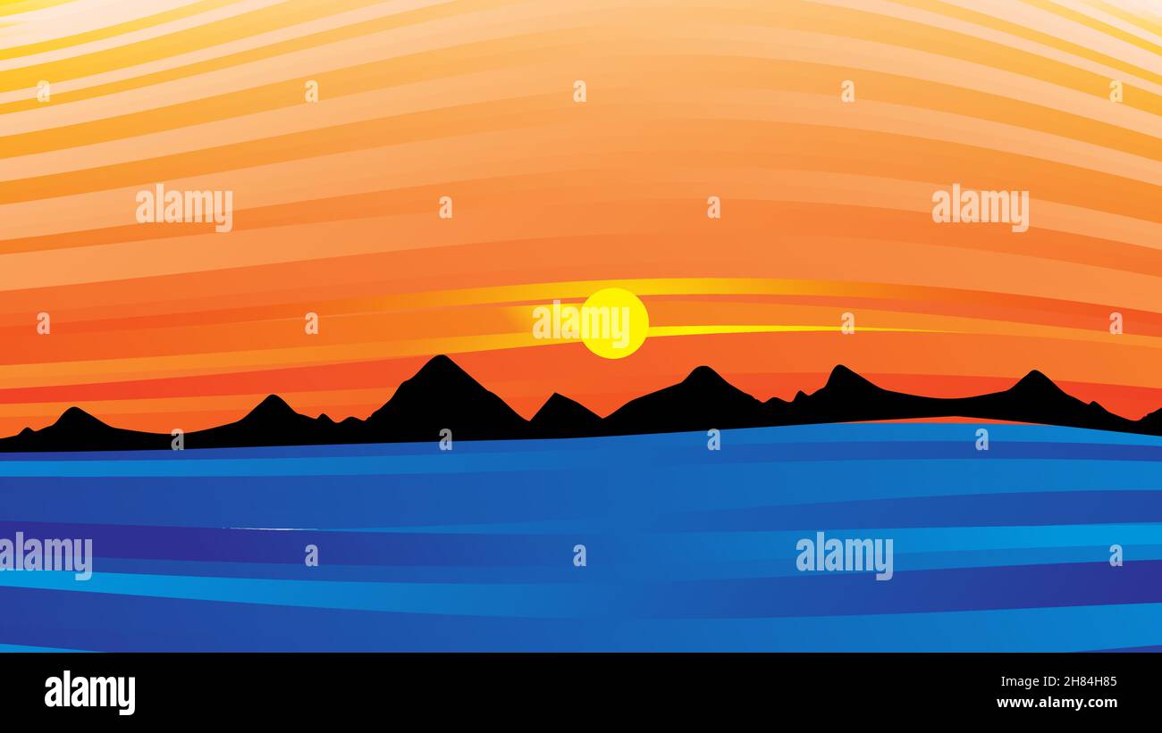 Sunset wide backdrop Stock Vector Images - Alamy