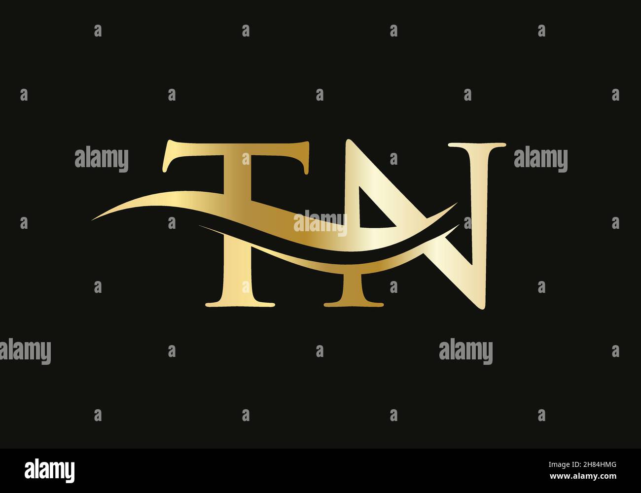 TN letter logo design. Premium Letter TN Logo Design with water wave ...