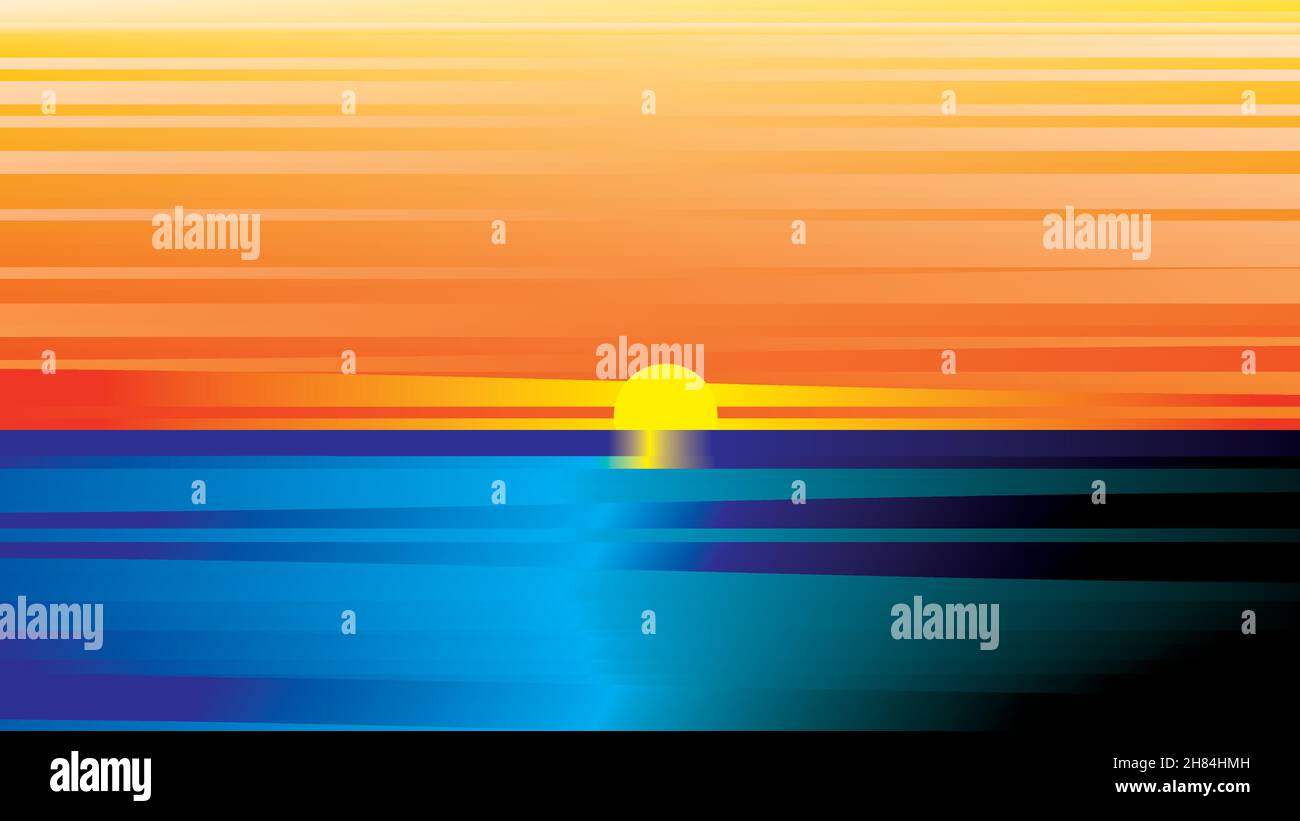 Background beautiful sunset over the sea. Panoramic wide banner. Nature ...