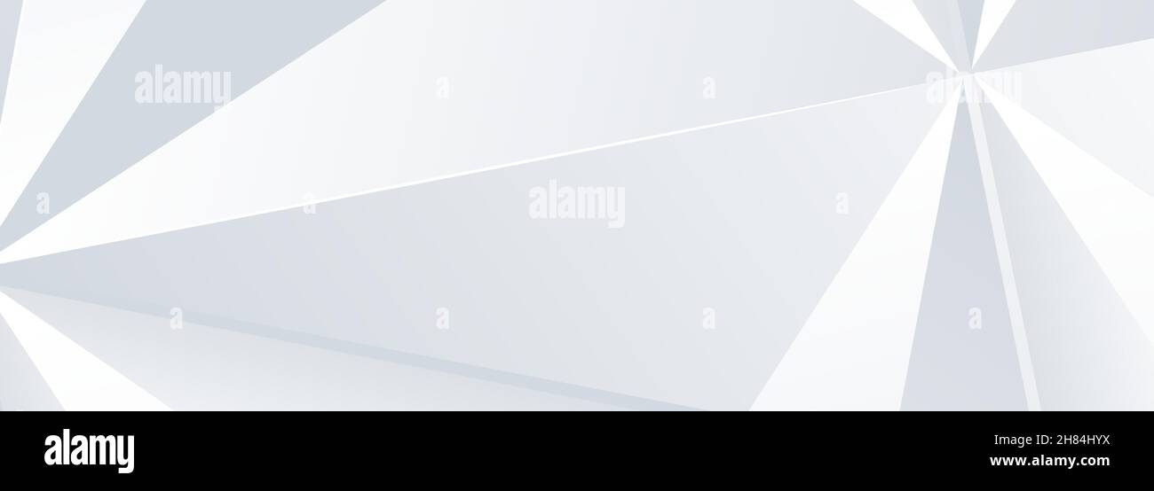 Abstract white geometric vector background with triangle 3D shapes for ...