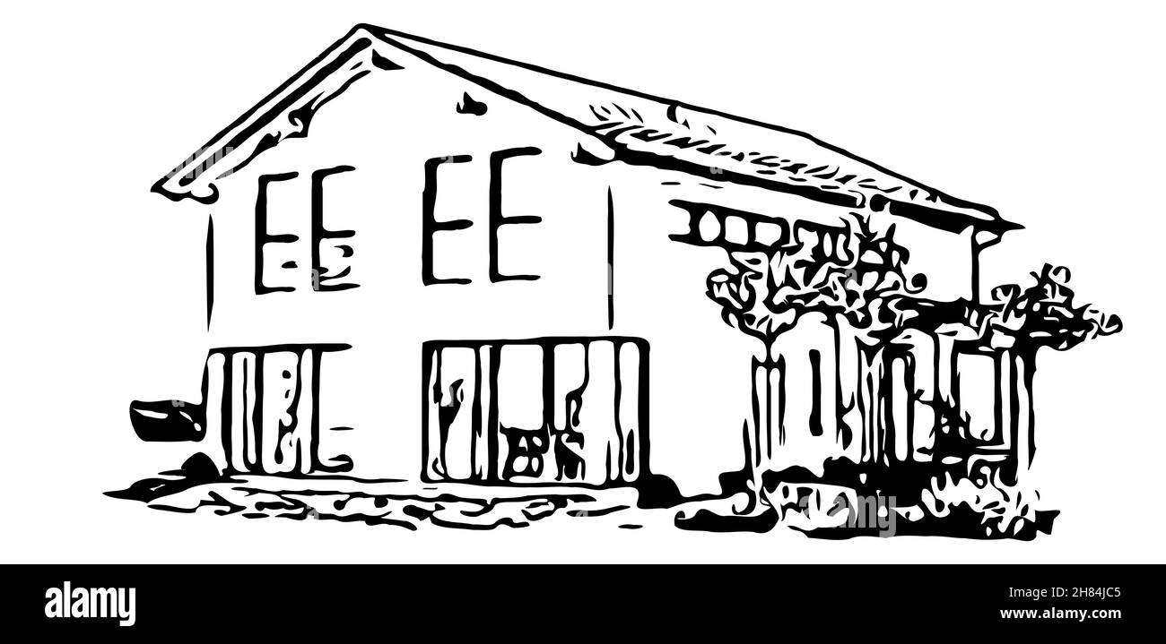 Building exterior ground front Black and White Stock Photos & Images ...