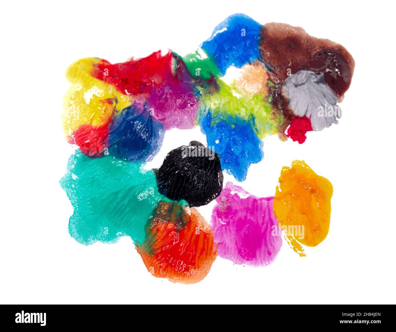 multicolor splash watercolor on white background isolated Stock Photo ...
