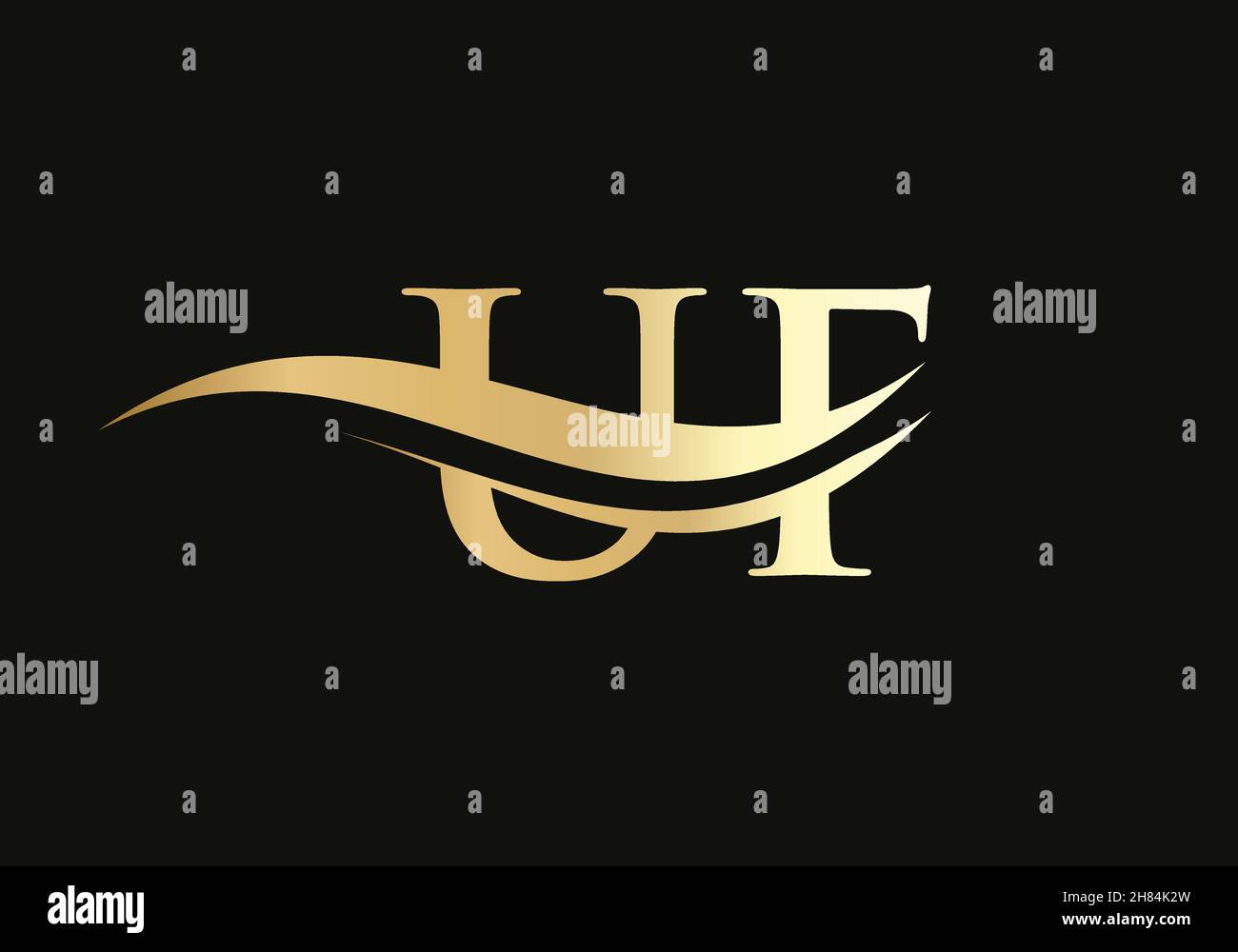 Modern letter UF logo design Vector. Initial linked letter UF logo ...