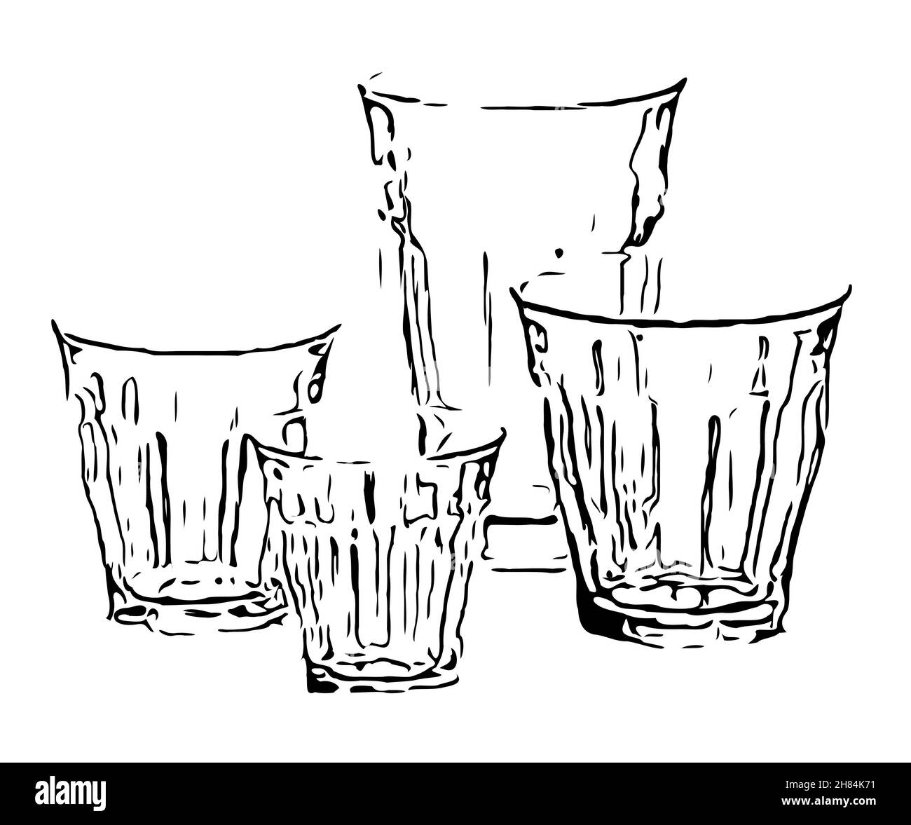Ink glass water Black and White Stock Photos & Images - Alamy