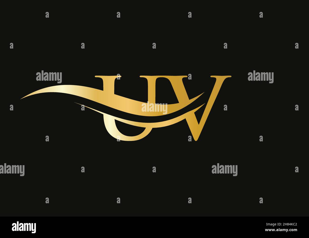 Modern UV logotype for luxury branding. Initial UV letter business logo ...