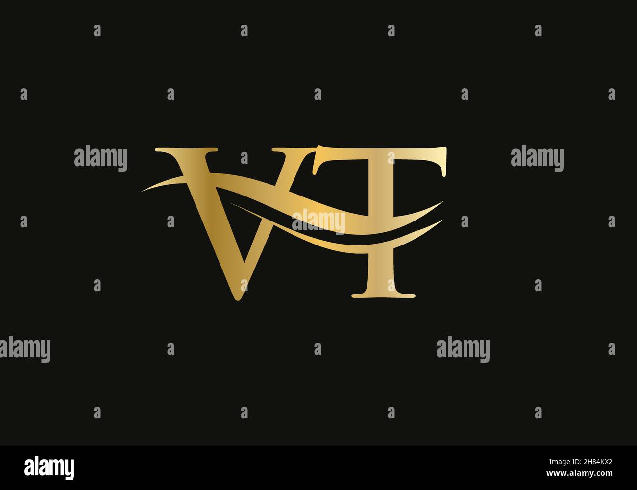 Initial Letter VT Linked Logo for business and company identity. Modern ...