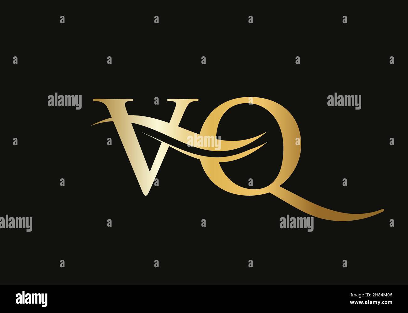 Water Wave VQ Logo Vector. Swoosh Letter VQ Logo Design for business ...