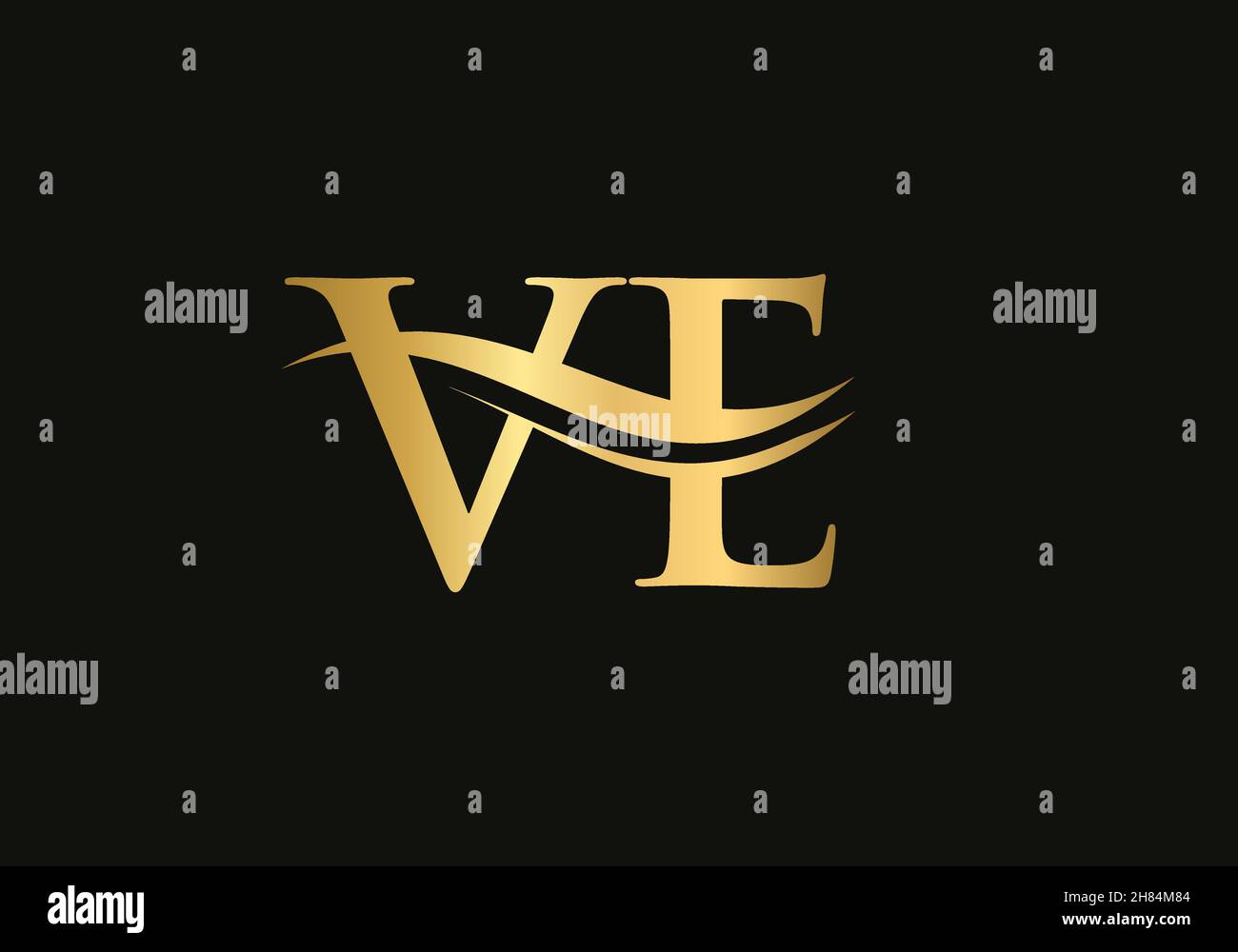 Initial VE letter business logo design vector template with minimal and ...