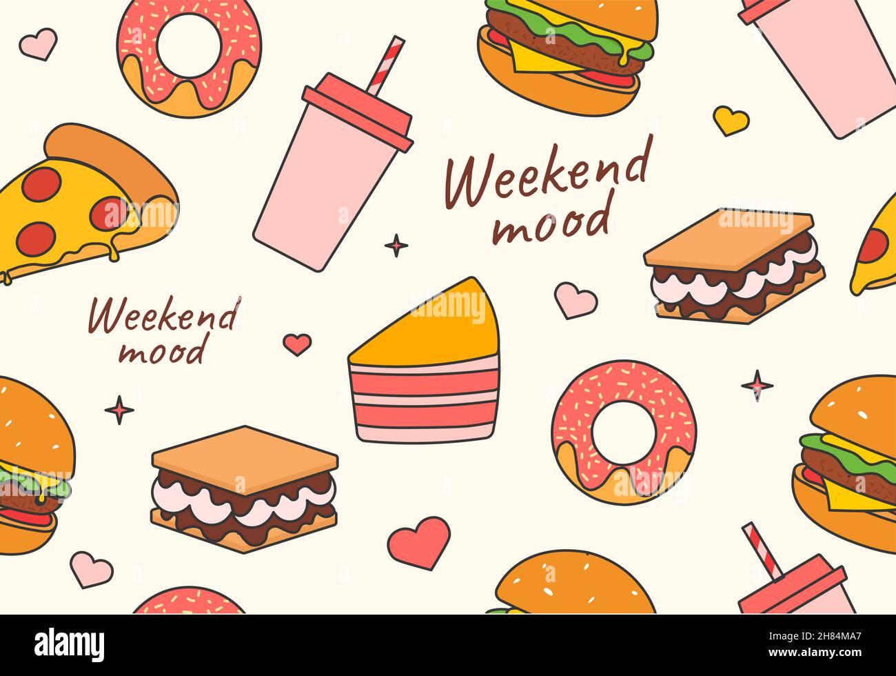 Weekend mood seamless pattern Stock Vector Image & Art - Alamy