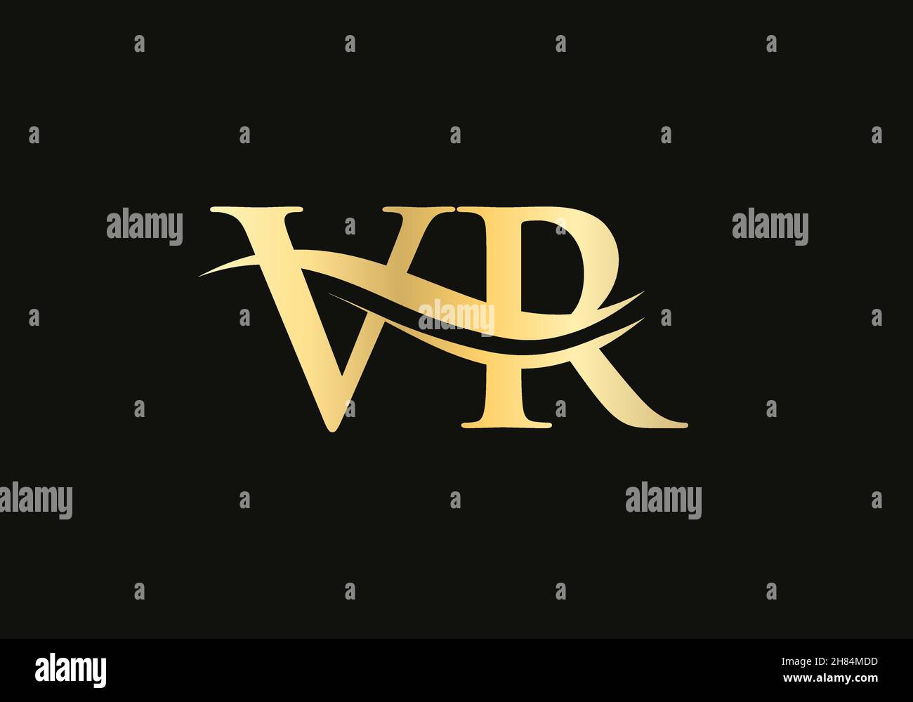 Swoosh Letter VR Logo Design for business and company identity. Water ...