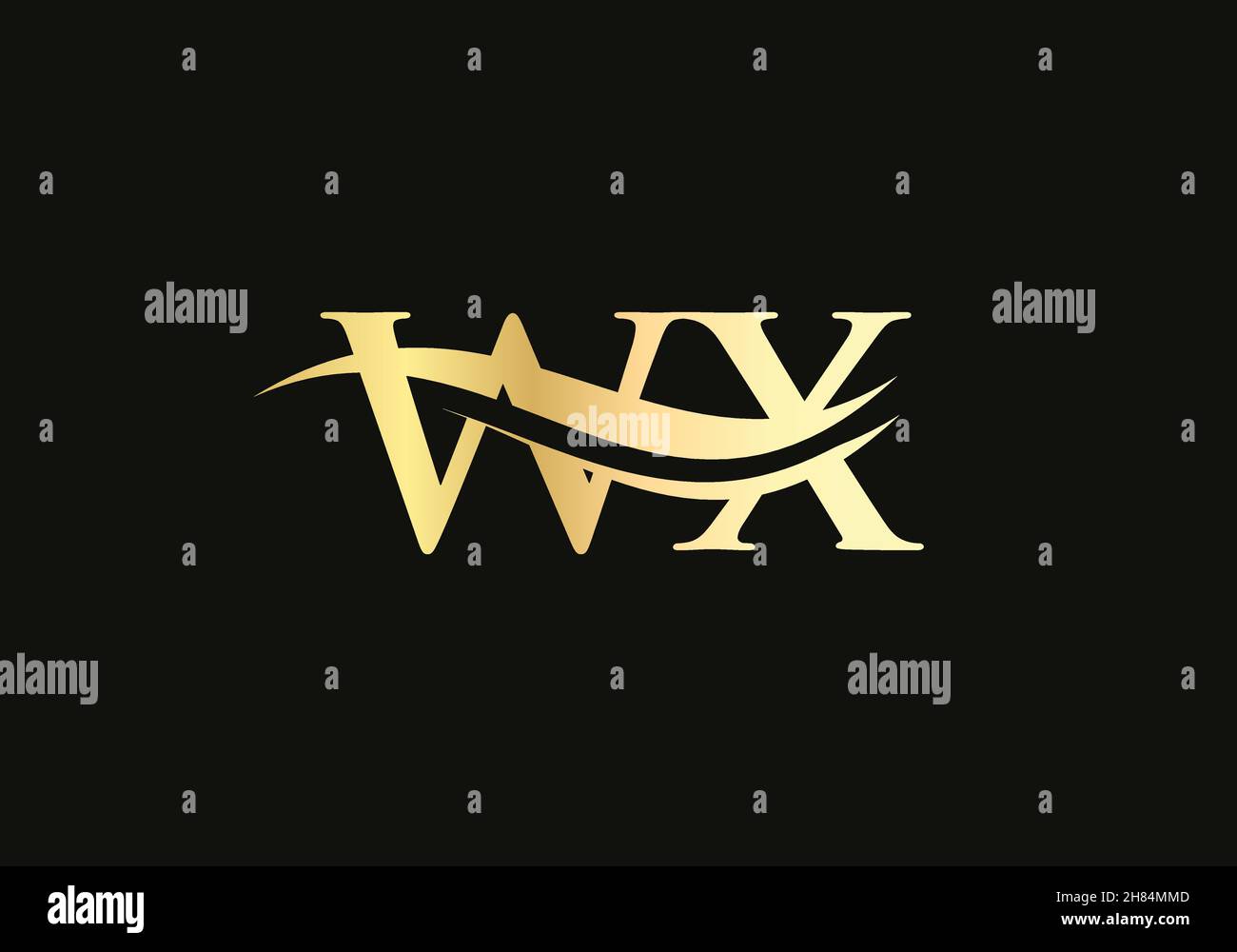 WX Linked Logo for business and company identity. Creative Letter WX ...