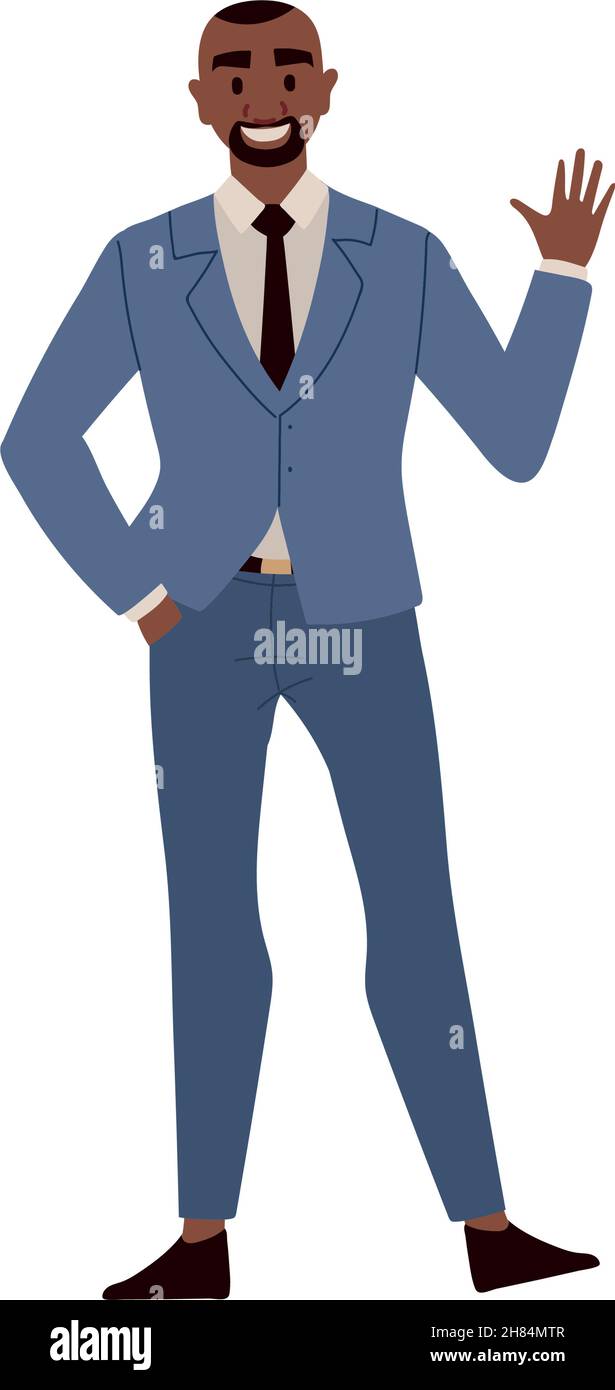 black businessman waving hand Stock Vector Image & Art - Alamy