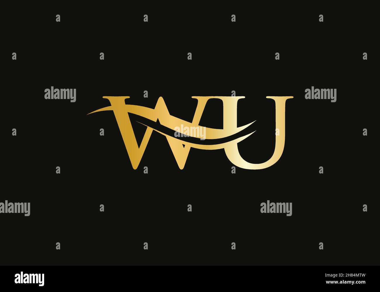 Modern WU logotype for luxury branding. Initial WU letter business logo ...