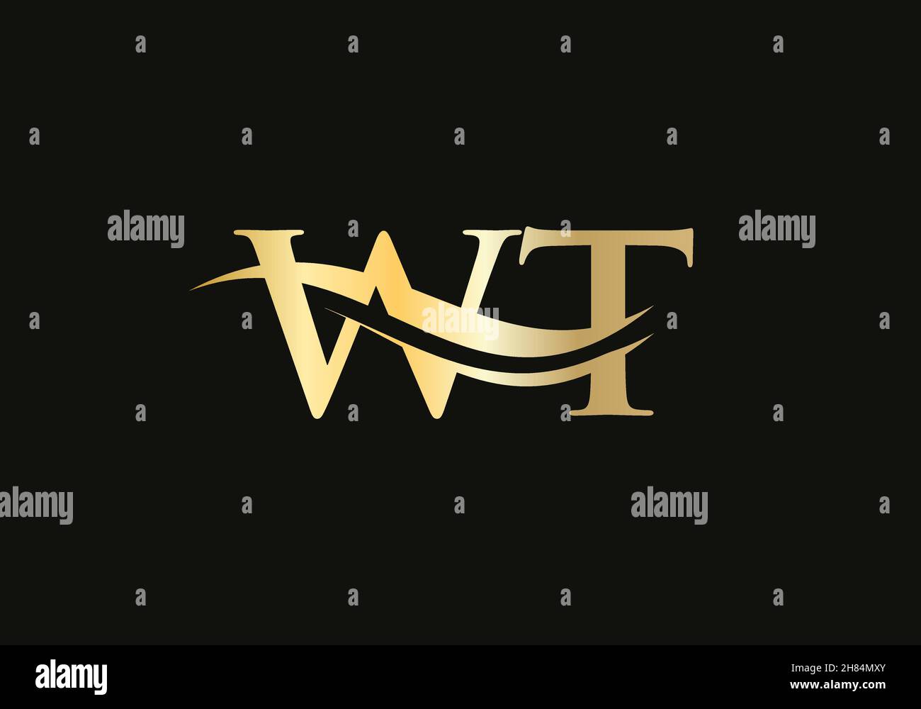 Initial Letter WT Linked Logo for business and company identity. Modern ...