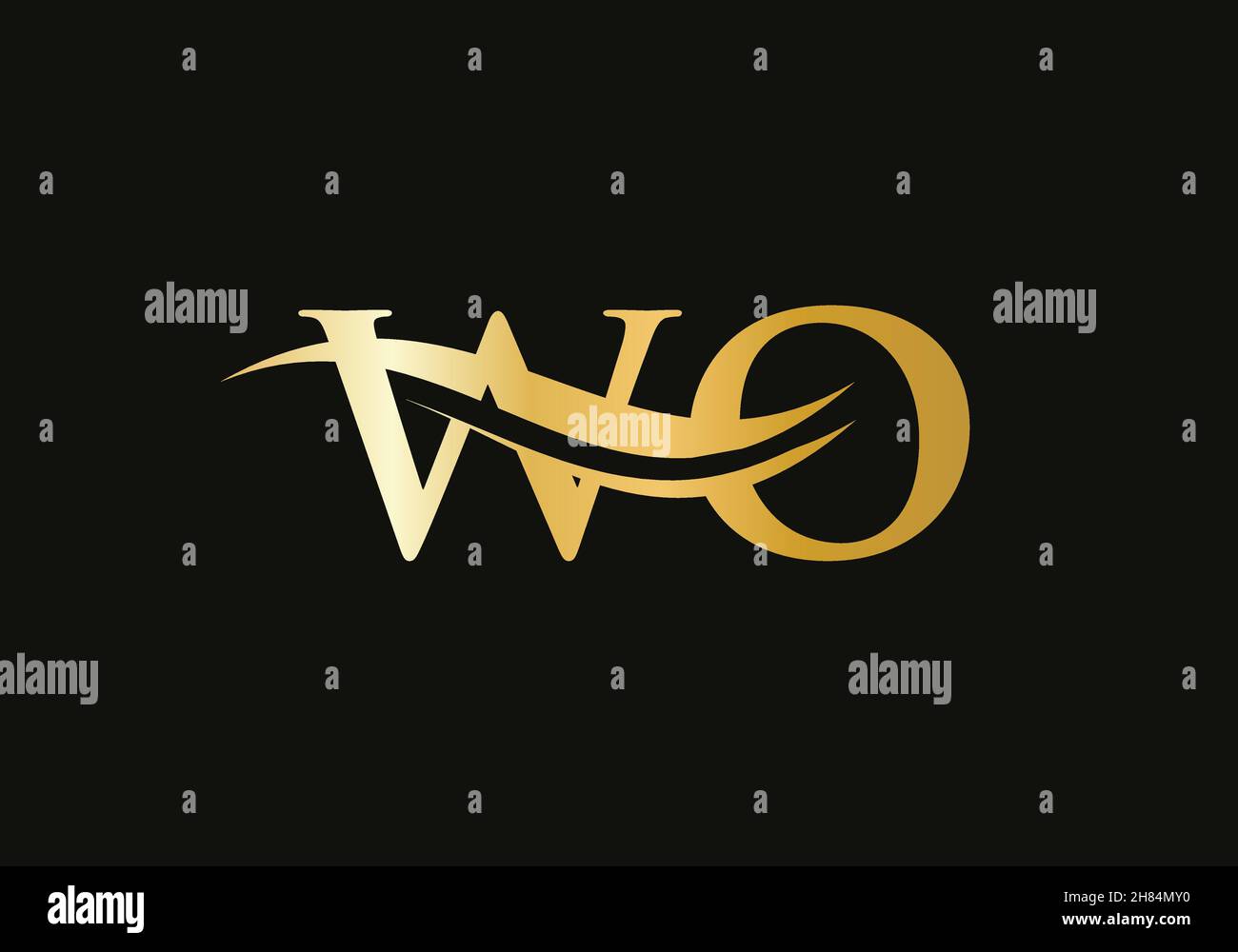 WO Letter Linked Logo for business and company identity. Initial Letter ...