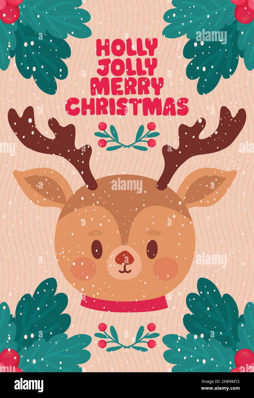 holly jolly merry poster Stock Vector Image & Art - Alamy