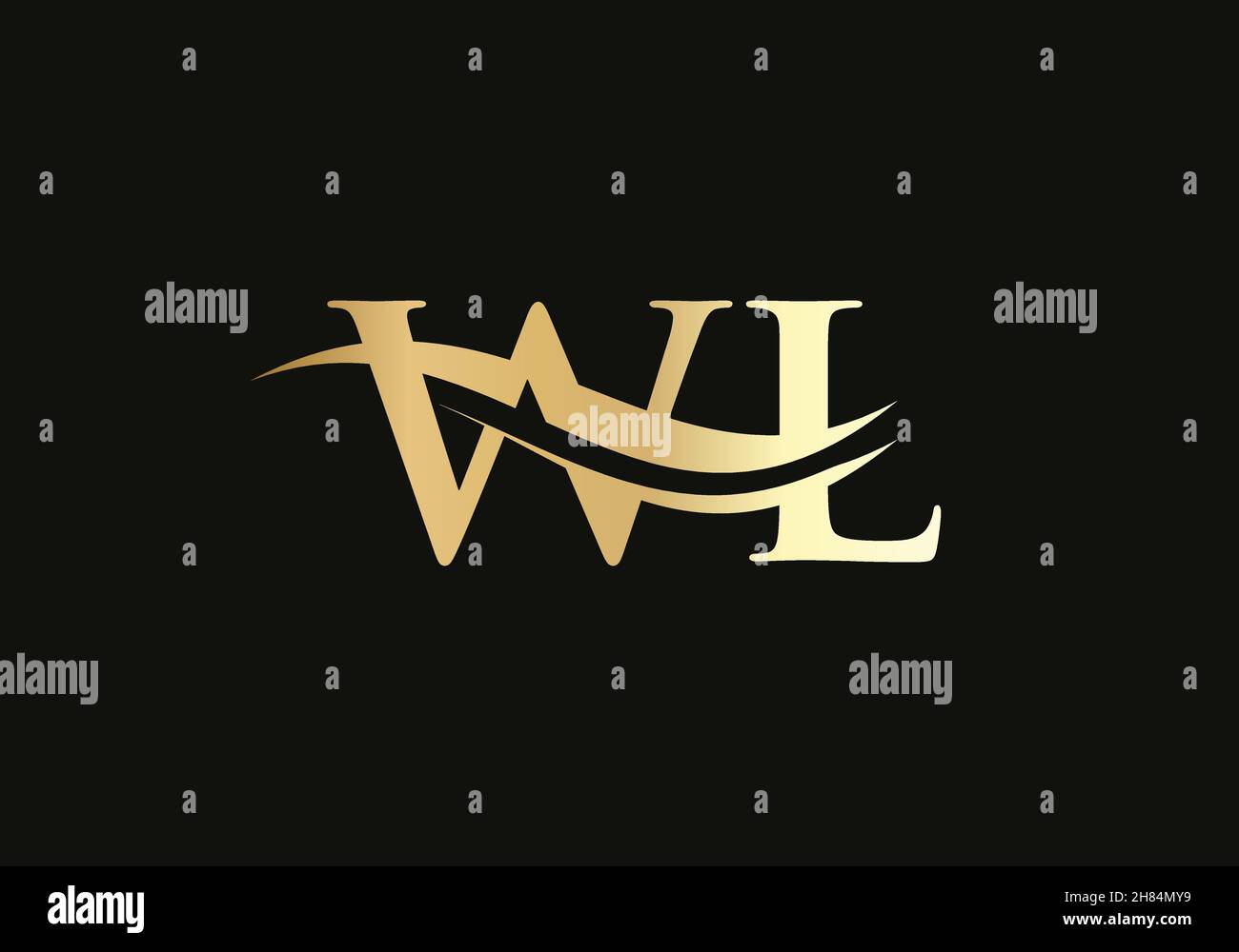 Creative WL letter with luxury concept. Modern WL Logo Design for ...