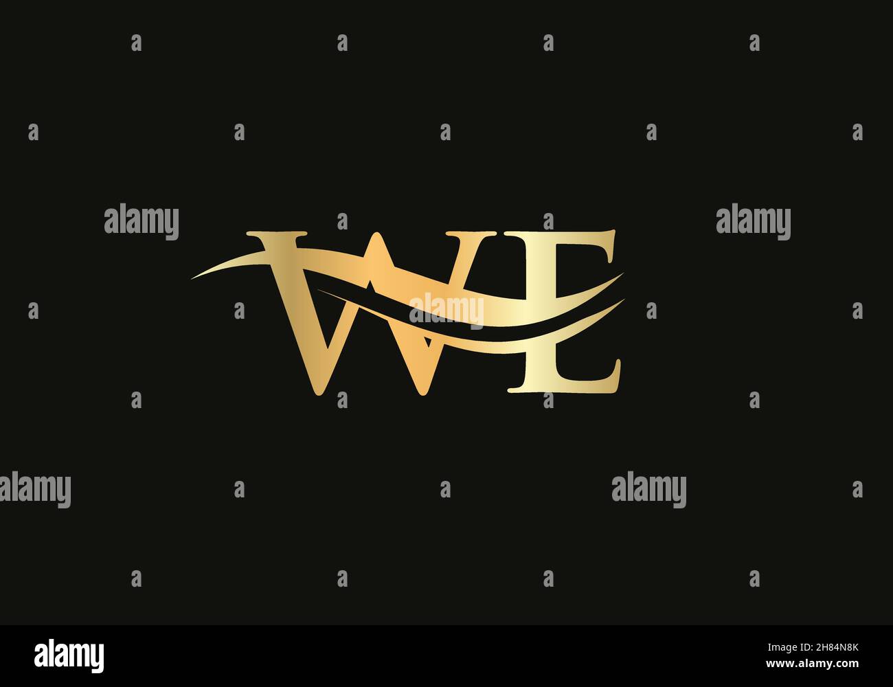 Initial WE letter business logo design vector template with minimal and ...