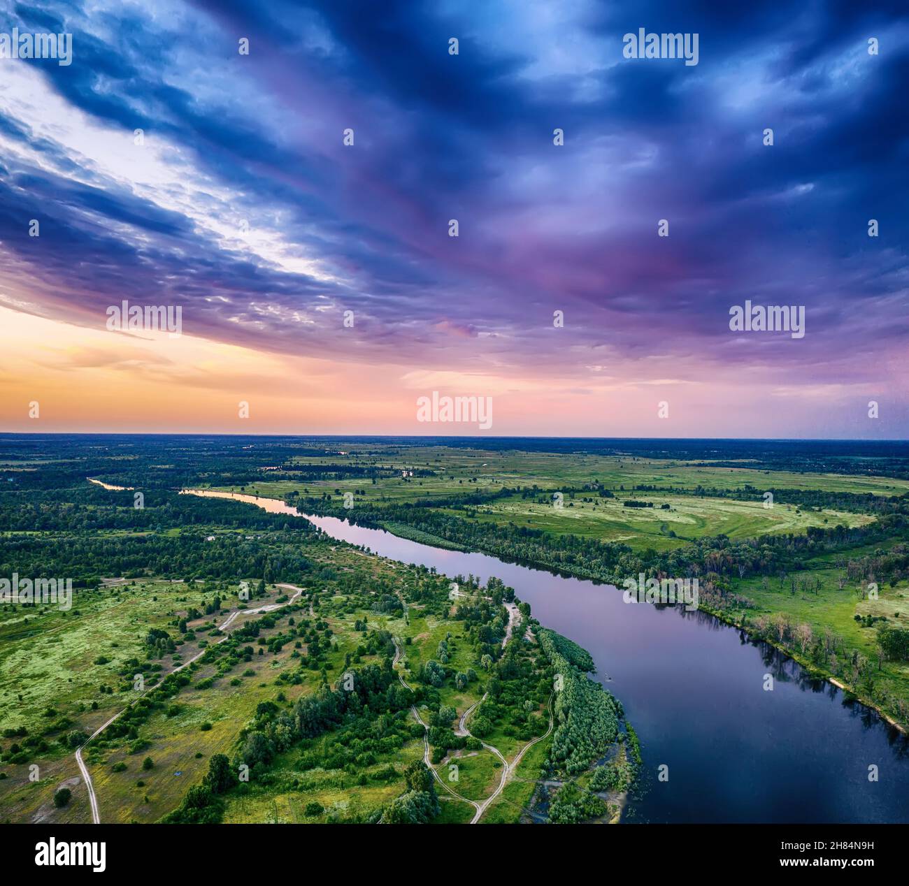 Rural summer sunset Stock Photo - Alamy