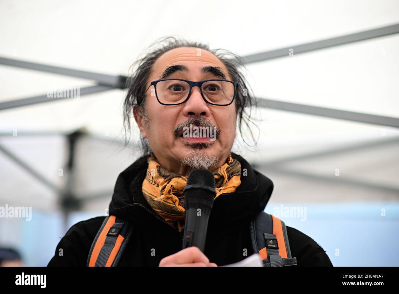 Speakers Bobby Chan rally, No to New Cold War - Stop Racism - Stop ...